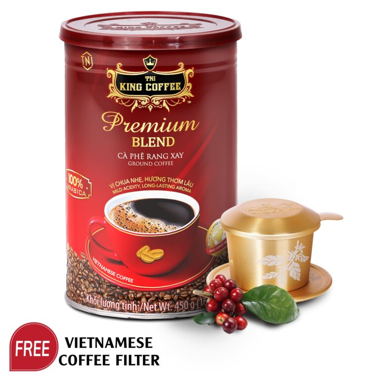 Cà Phê Rang Xay Premium Blend KING COFFEE - Lon 450g - King Coffee