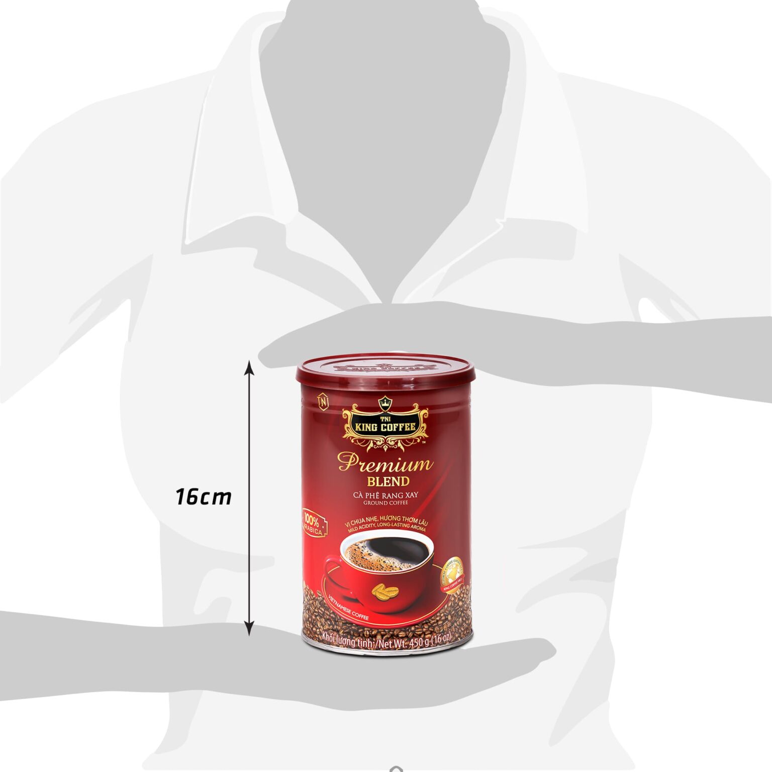 Cà Phê Rang Xay Premium Blend KING COFFEE - Lon 450g - King Coffee