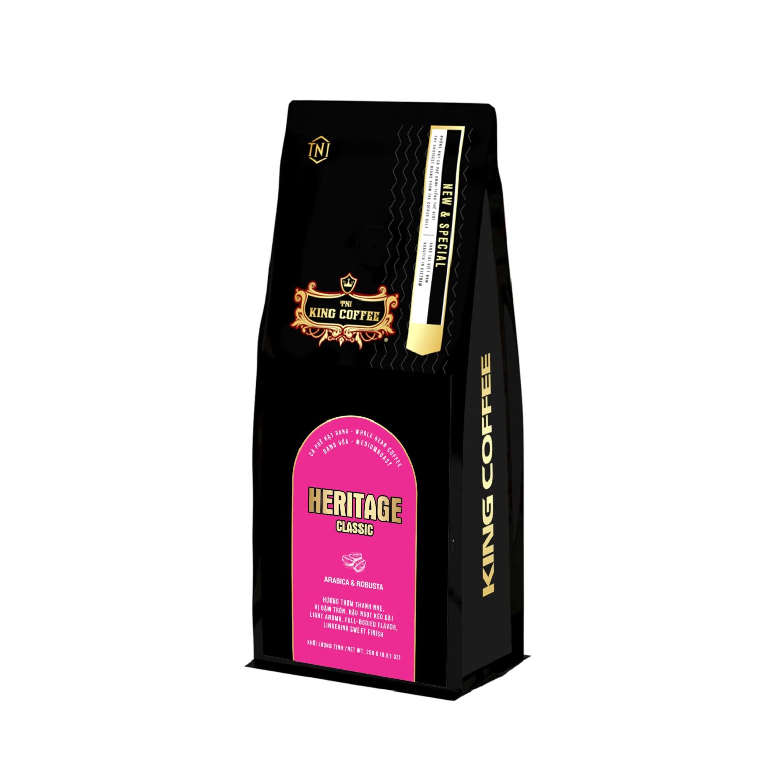 King Coffee Heritage Classic Whole Bean coffee - Túi 250g - King Coffee
