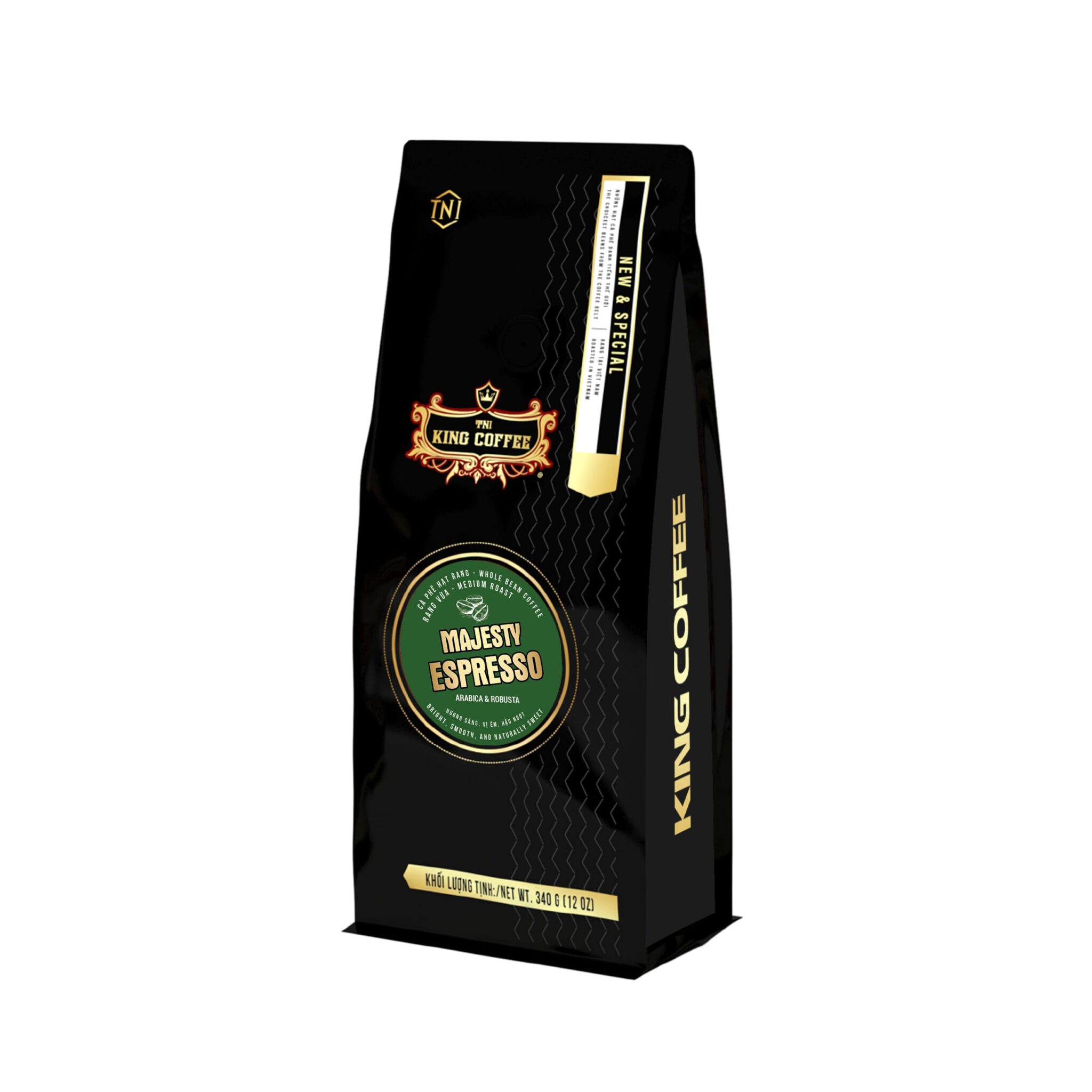 King Coffee Majesty Espresso Whole Bean coffee - Túi 340g - King Coffee