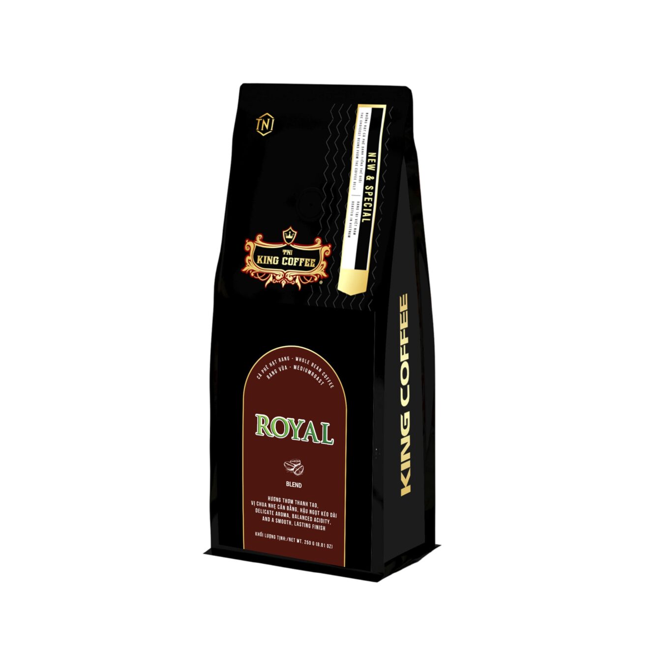 King Coffee Royal Blend Whole Bean coffee - Túi 250g - King Coffee