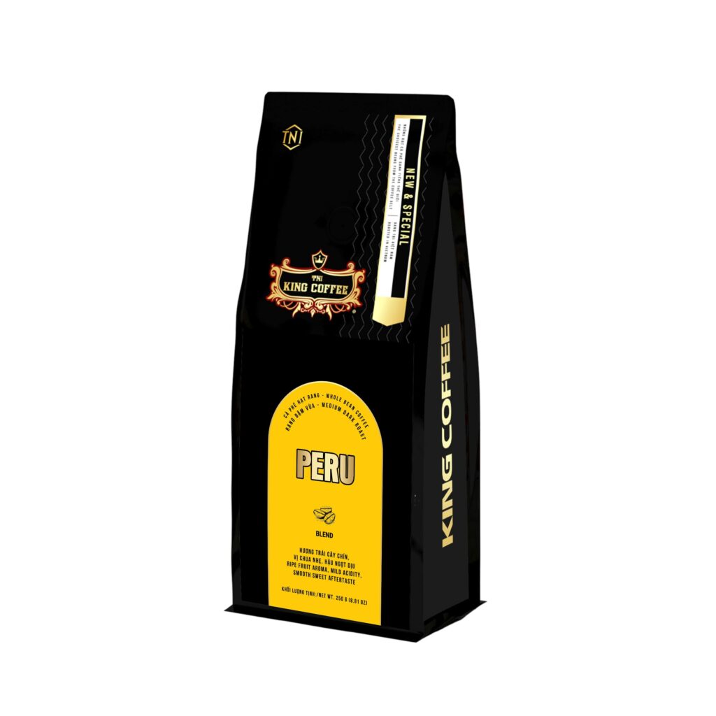 King coffee Peru whole bean coffee - Túi 250g - King Coffee